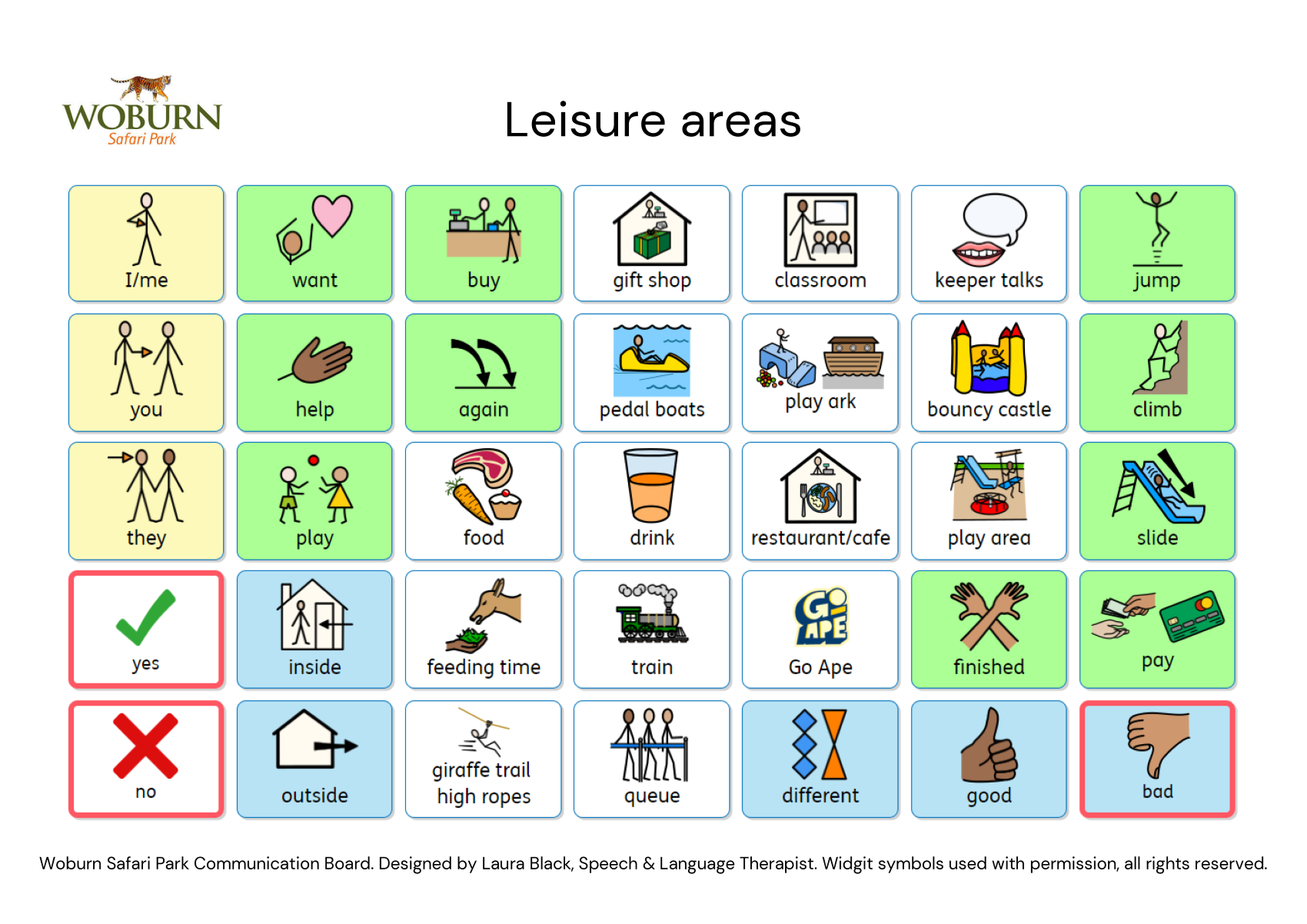 Communication Boards | Woburn Safari Park